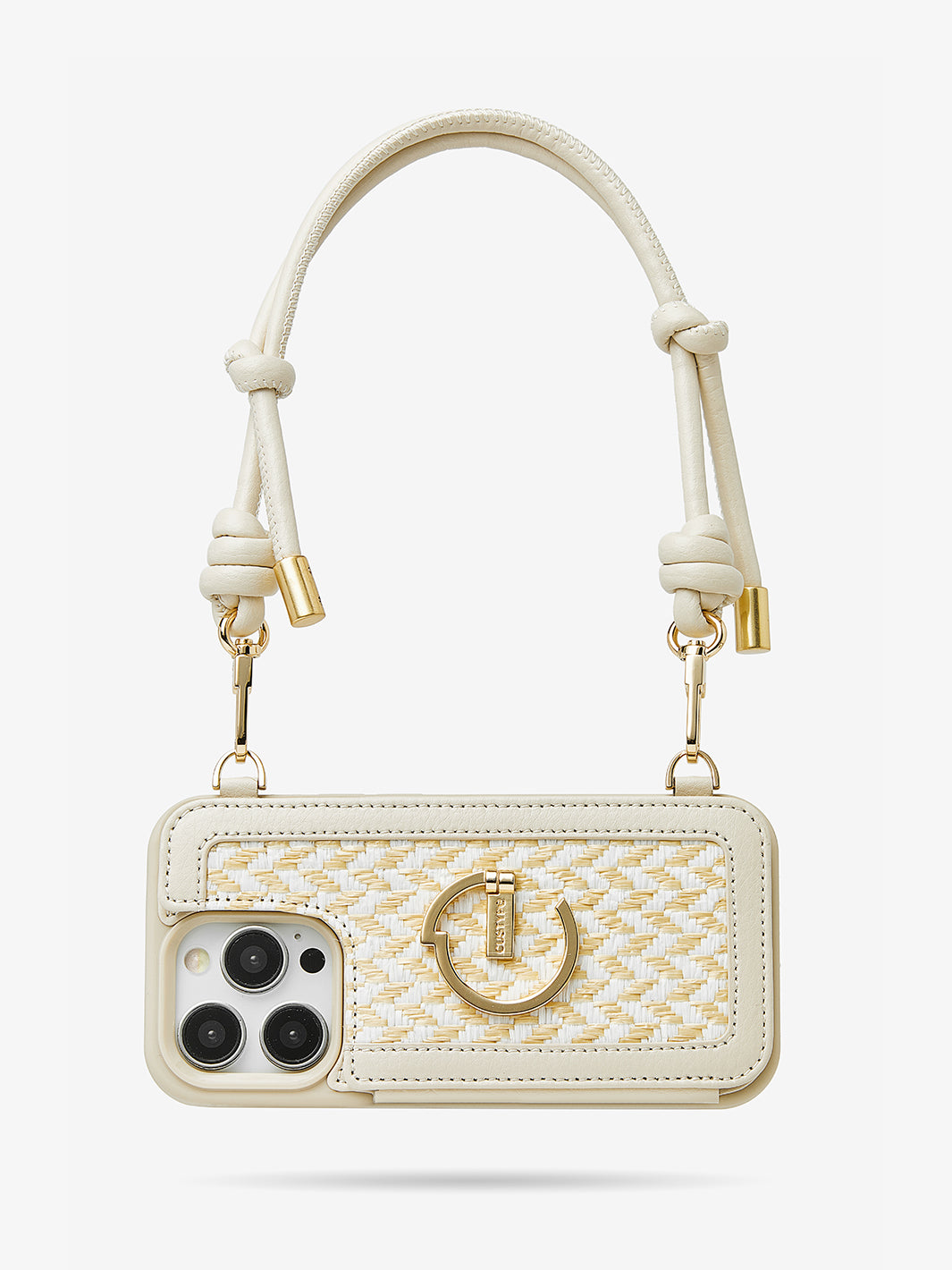 Custype Flip Woven Splice Phone Case with Wristband