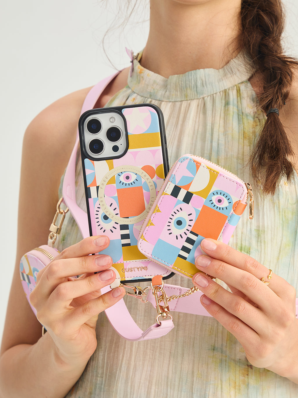 iPhone 17 Pro Crossbody Wallet Case with Wrist Strap & Card Slots – Custype