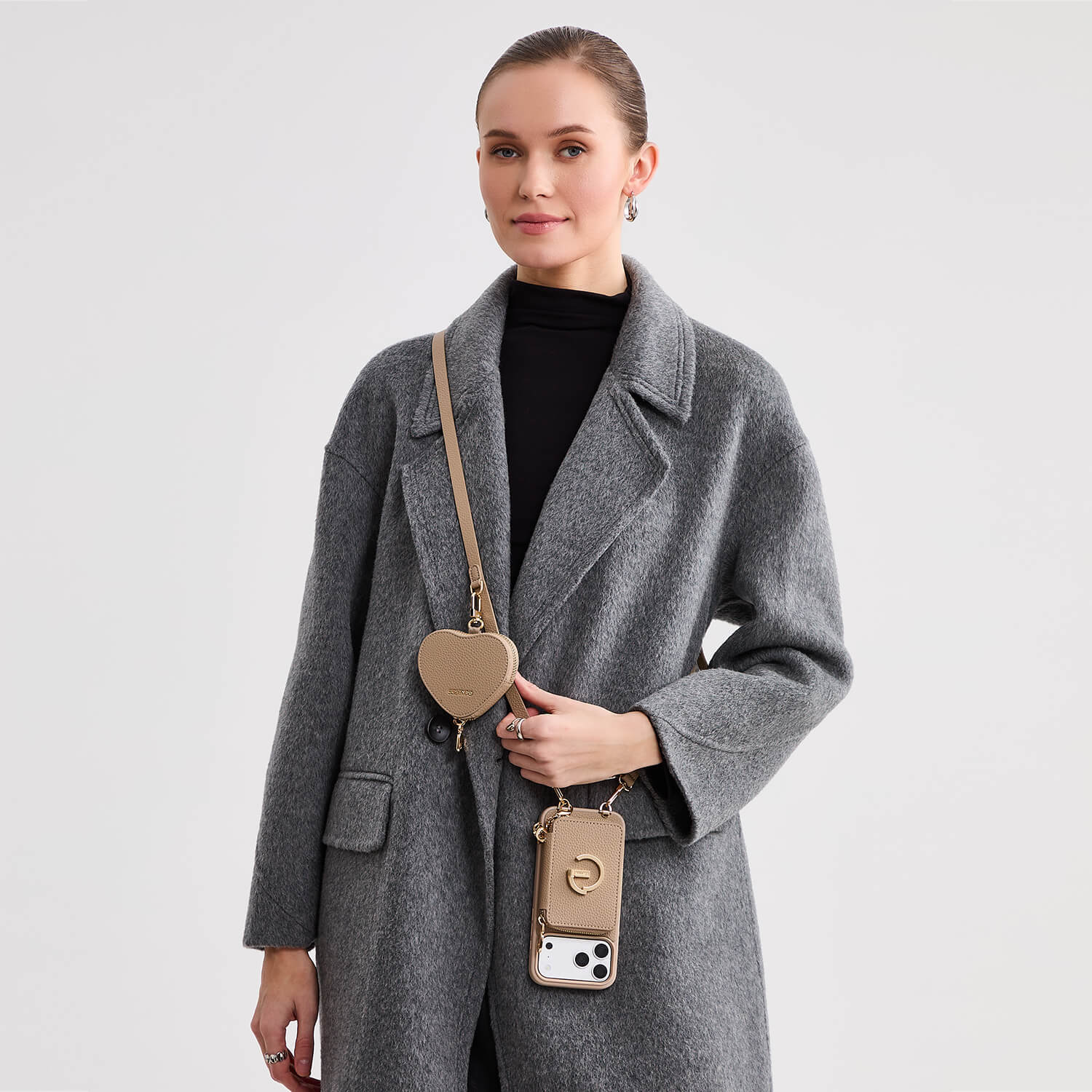 Aesthetics iPhone Case with Crossbody Strap & Magneitc Heart Airpods ...